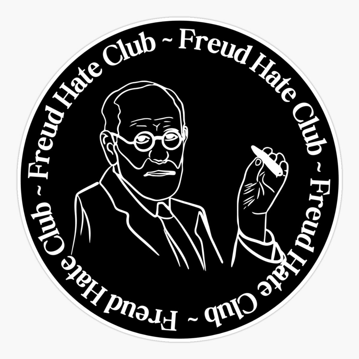Onim Freud Hate Club (Dark Mode) Sticker, Phone Decal Water Bottle ...