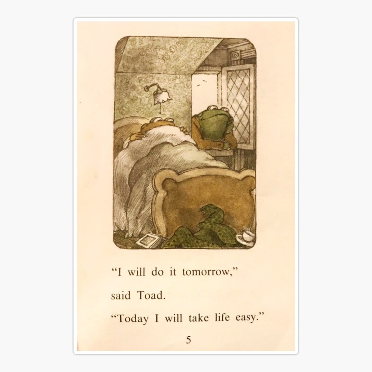 Onim Frog And Toad I Will Do It Tomorrow Sticker, Phone Decal Water ...