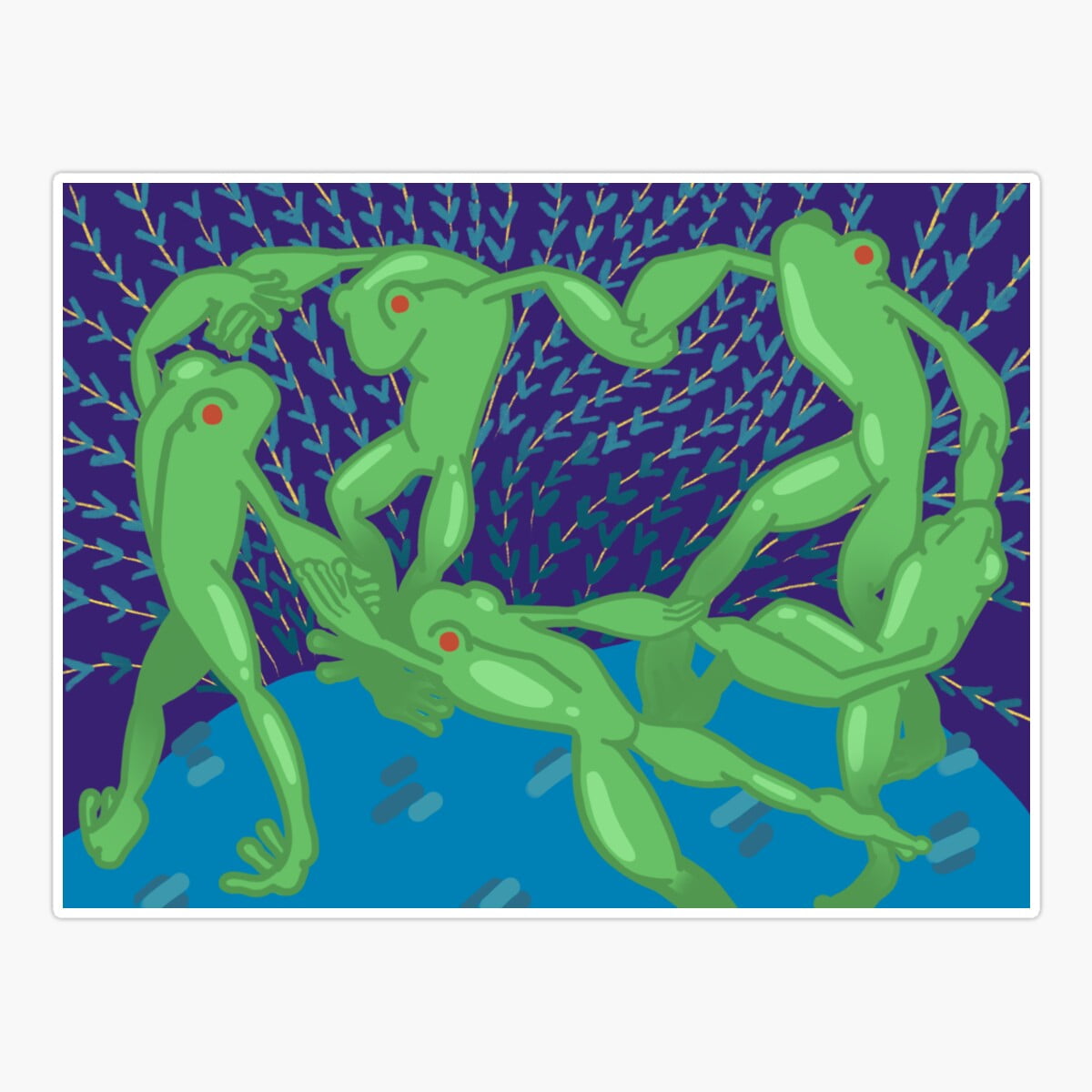 Onim Frog Dance Sticker, Phone Decal Water Bottle Stickers Car Decals, Funny Birthday Gift ...