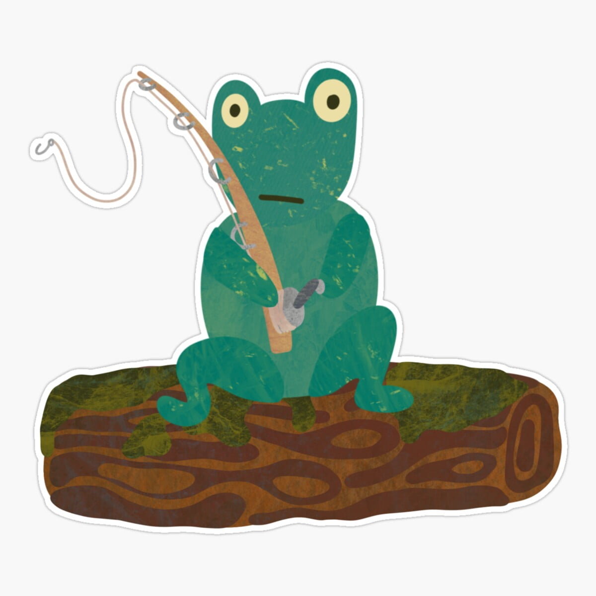 Onim Frog Gone Fishing Sticker, Phone Decal Water Bottle Stickers Car ...