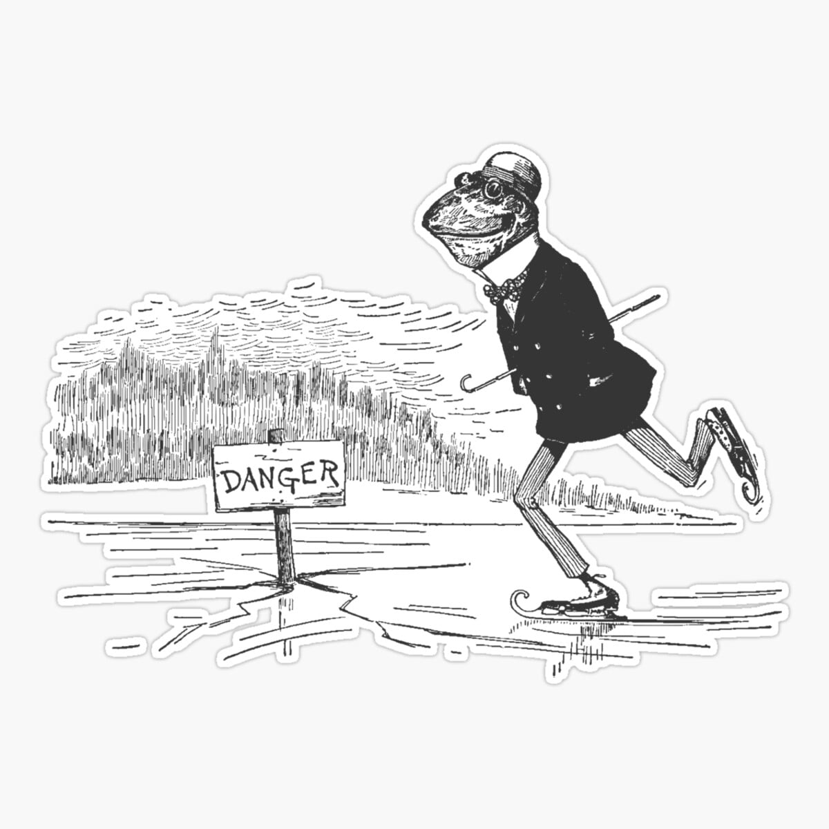 Onim Frog Ice Skating On Frozen Lake: Vintage Cottagecore Aesthetic ...