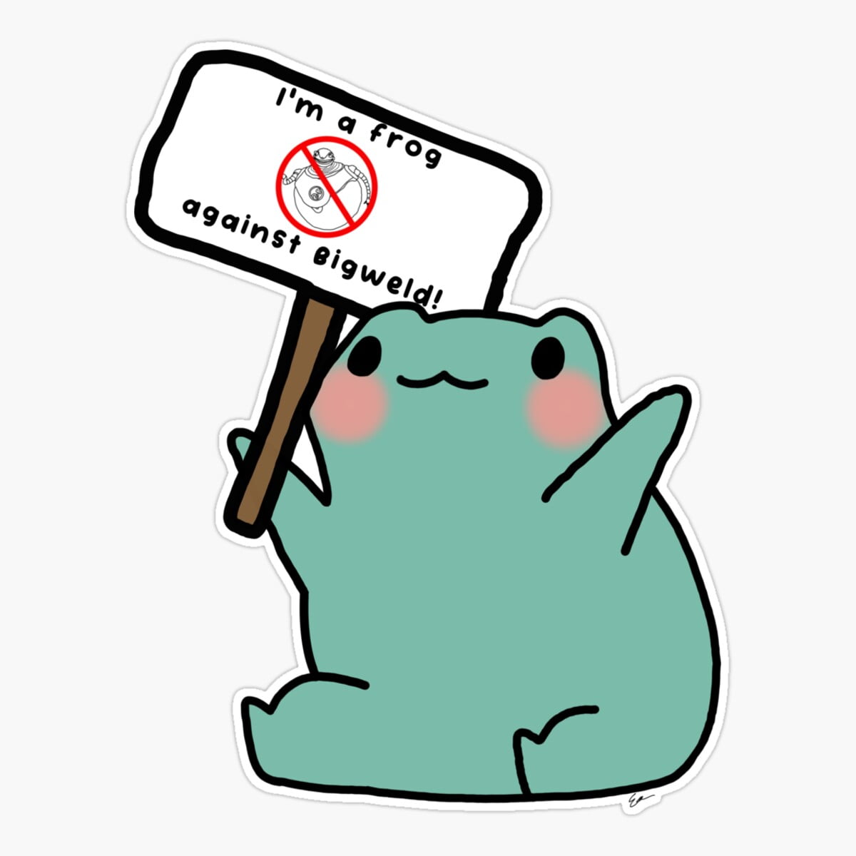 Onim Frog Picket Sign Sticker, Phone Decal Water Bottle Stickers Car ...