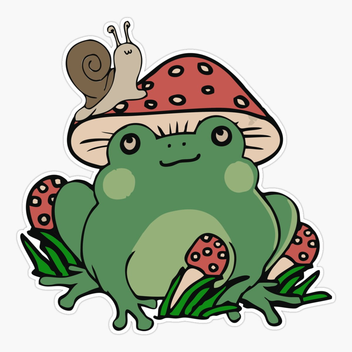 Onim Frog Snail Cottagecore Aesthetic Fairycore Mushroom Hat Frog Cute ...
