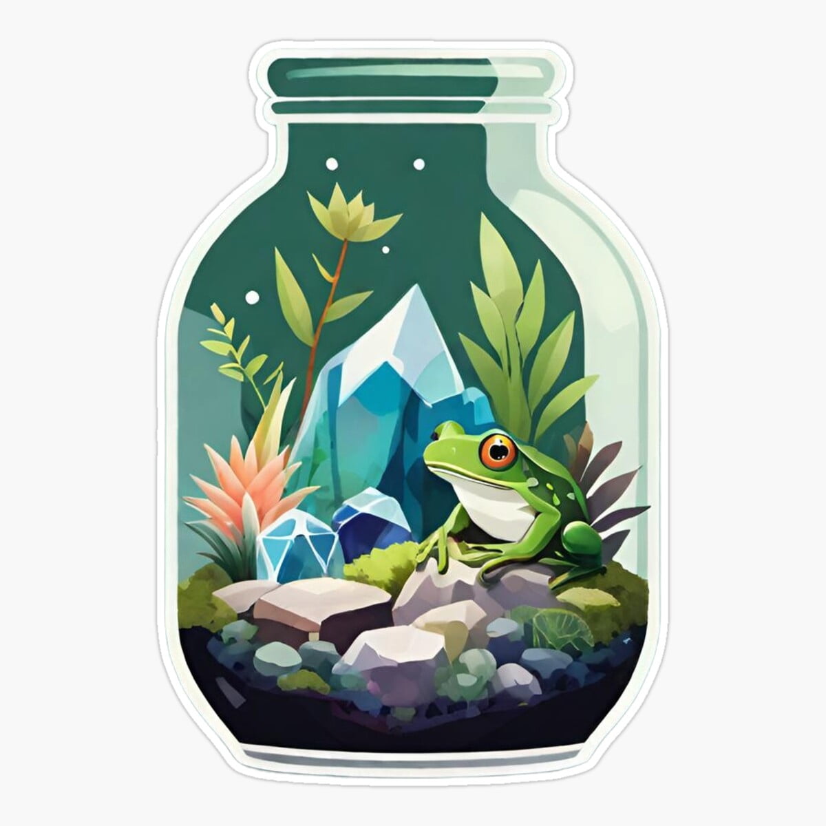 Onim Frog Terrarium Sticker, Phone Decal Water Bottle Stickers Car Decals, Funny Birthday Gift ...