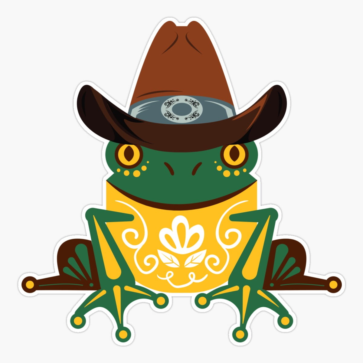 Onim Frog With Cowboy Sticker, Phone Decal Water Bottle Stickers Car ...