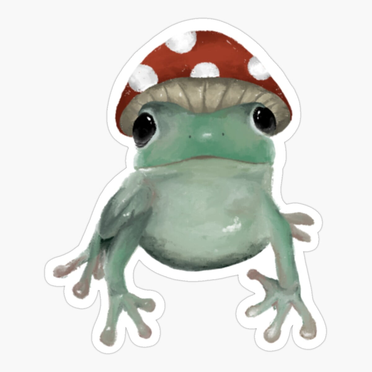 Onim Frog With Mushroom Hat Sticker, Phone Decal Water Bottle Stickers Car Decals, Funny ...