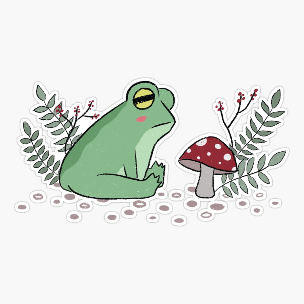 Onim Frog With Mushroom Sticker, Phone Decal Water Bottle Stickers Car ...