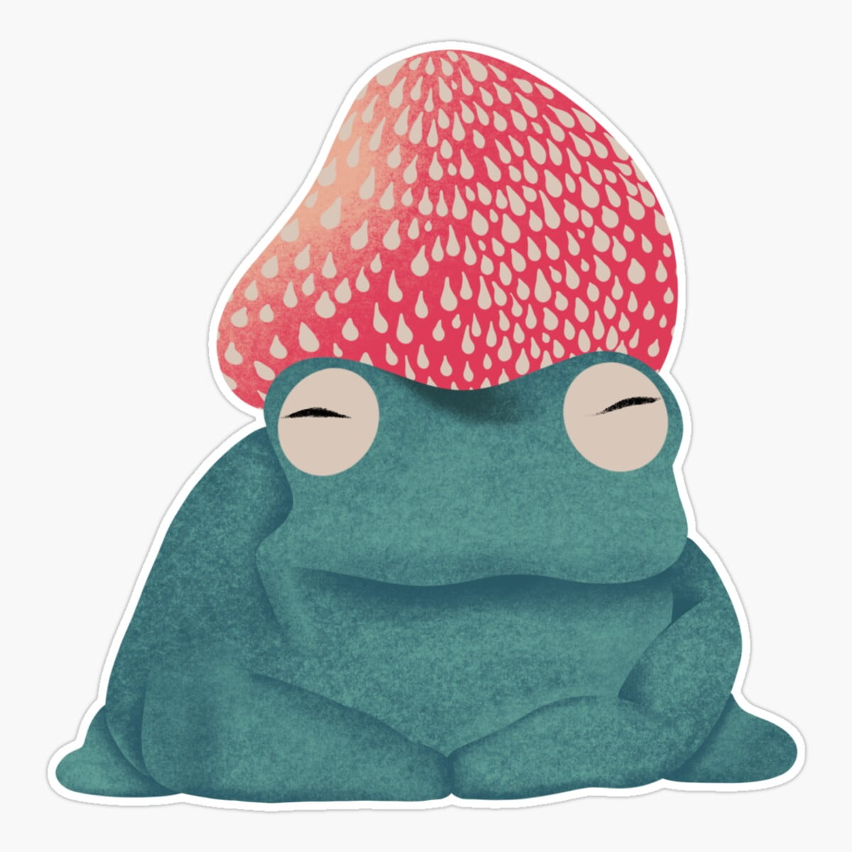 Onim Frog With Strawberry Hat Sticker, Phone Decal Water Bottle Stickers Car Decals, Funny ...