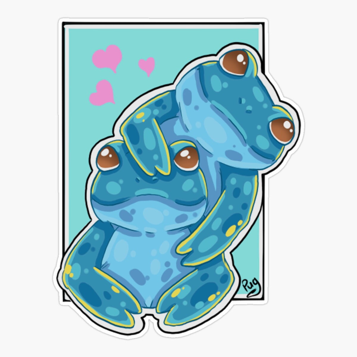 Onim Froggie Besties Sticker, Phone Decal Water Bottle Stickers Car ...