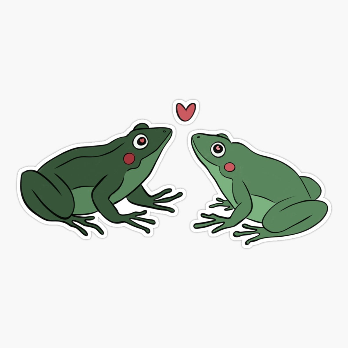 Onim Frogs In Love Sticker, Phone Decal Water Bottle Stickers Car ...