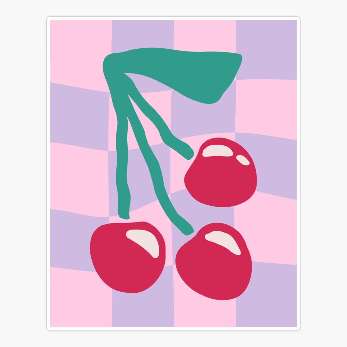 Onim Fruit Market, Cherry, Y2K Decor, Checkerboard, Cute Art Print ...