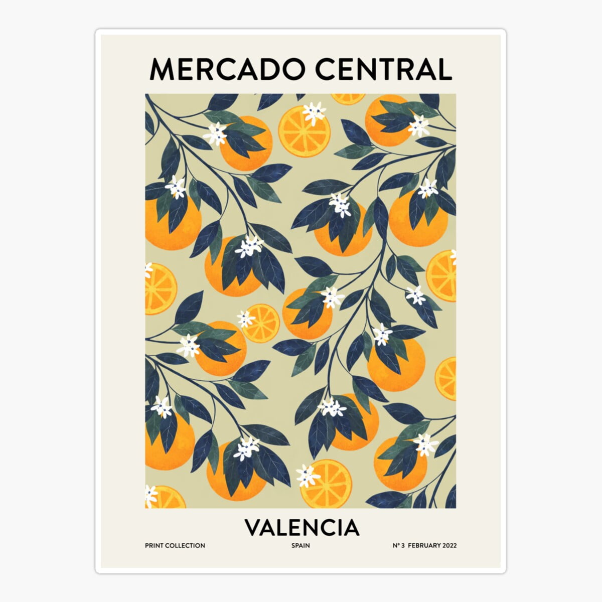 Onim Fruit Market Valencia Sticker, Phone Decal Water Bottle Stickers ...