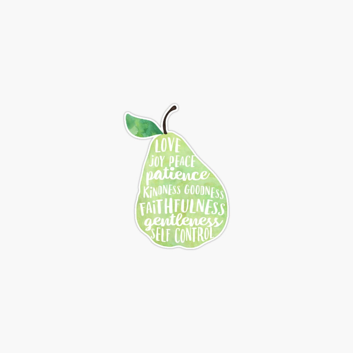 Onim Fruit Of The Spirit Watercolor Pear Sticker, Phone Decal Water ...