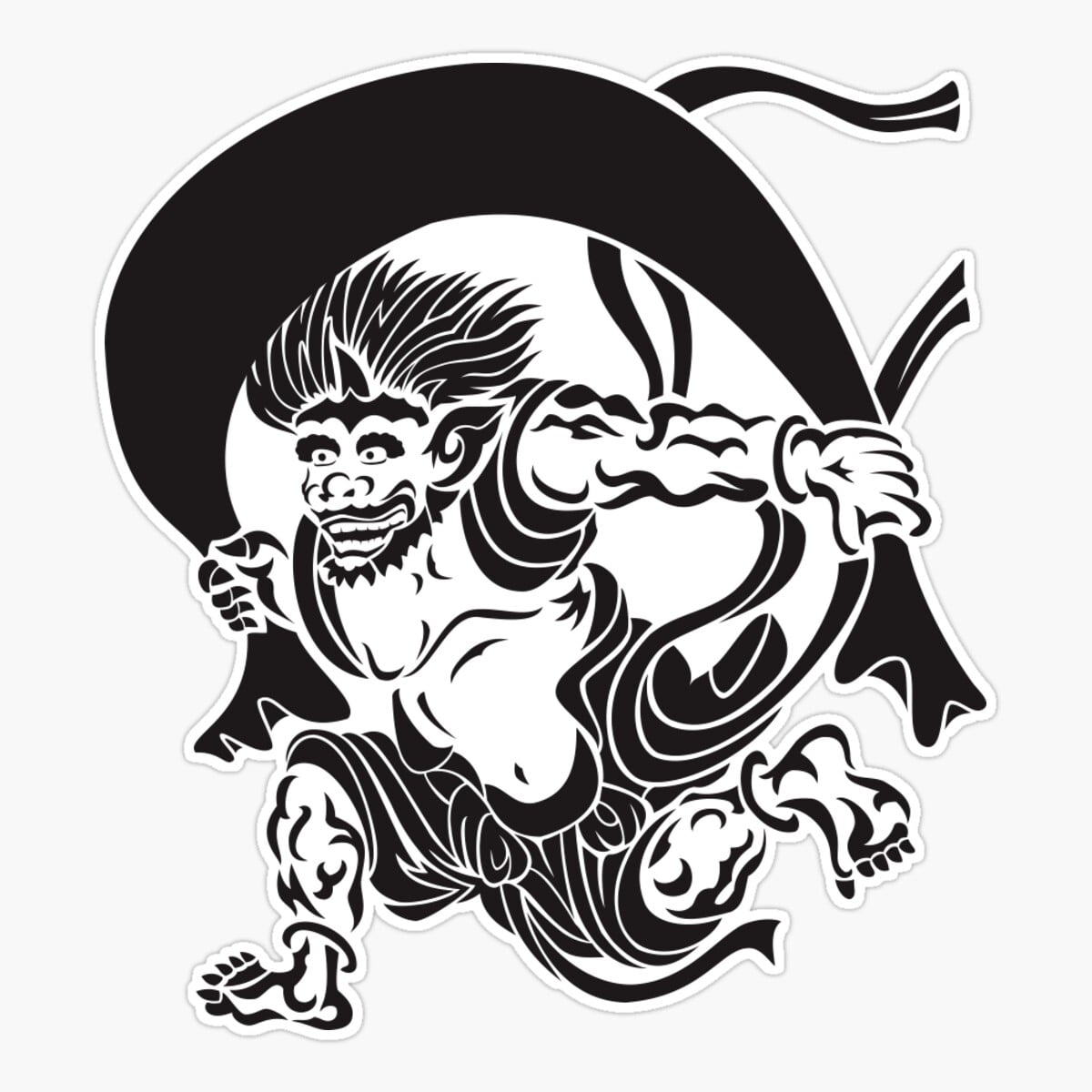 Onim Fujin Japanese God / Royumi Sticker, Phone Decal Water Bottle ...