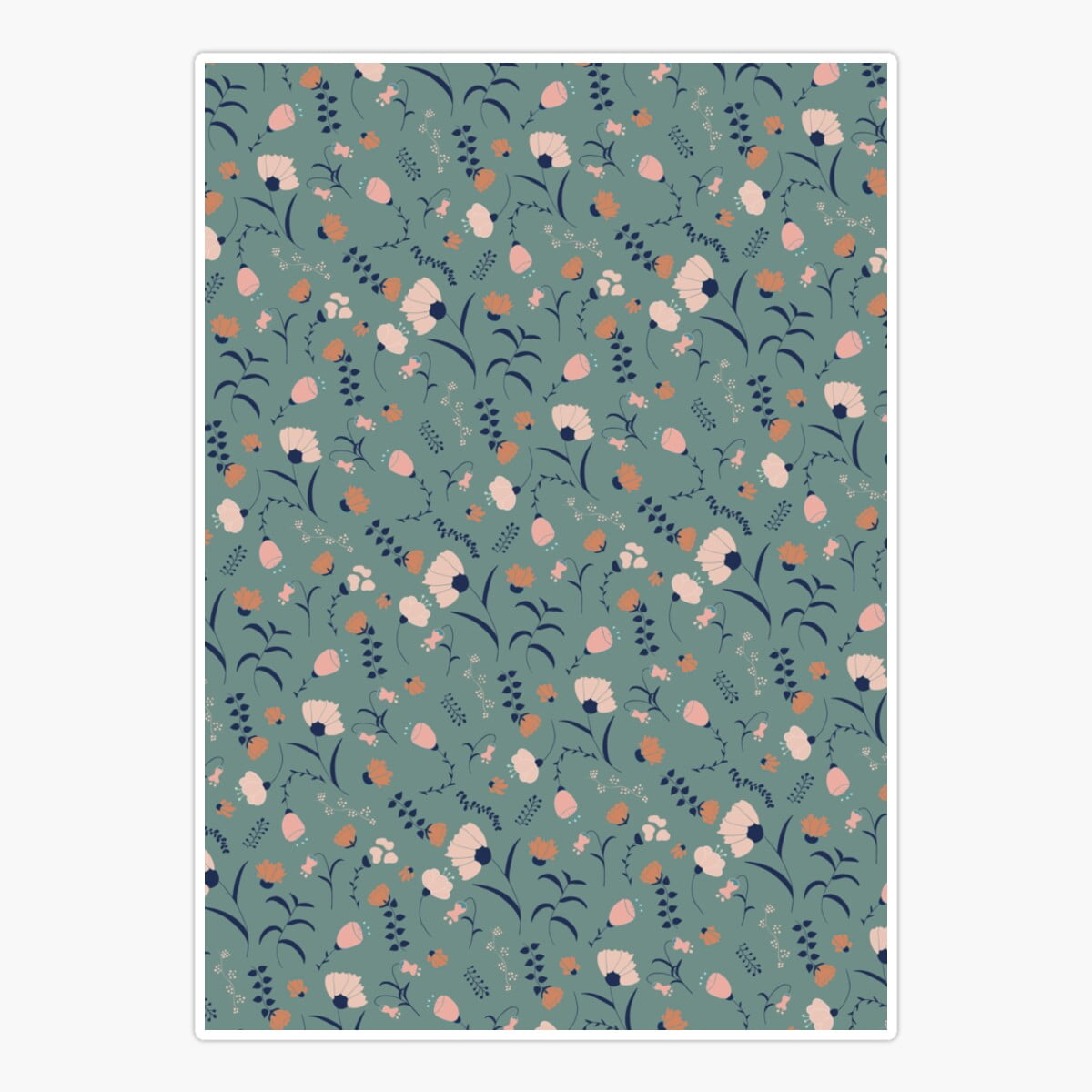 Onim Full Bloom Ii, Floral Pattern Sticker, Phone Decal Water Bottle ...