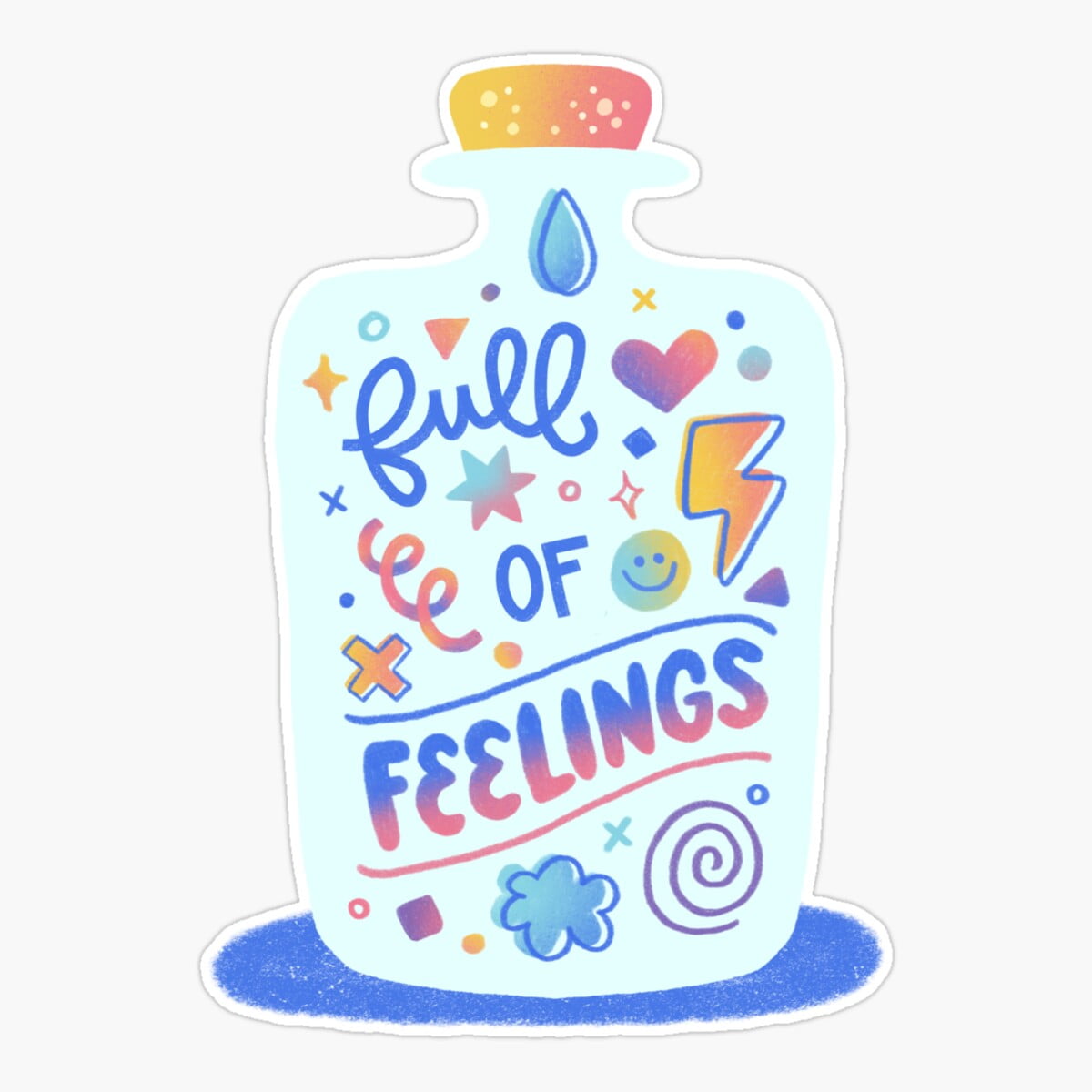 Onim Full Of Feelings Emo Jar Sticker, Phone Decal Water Bottle ...