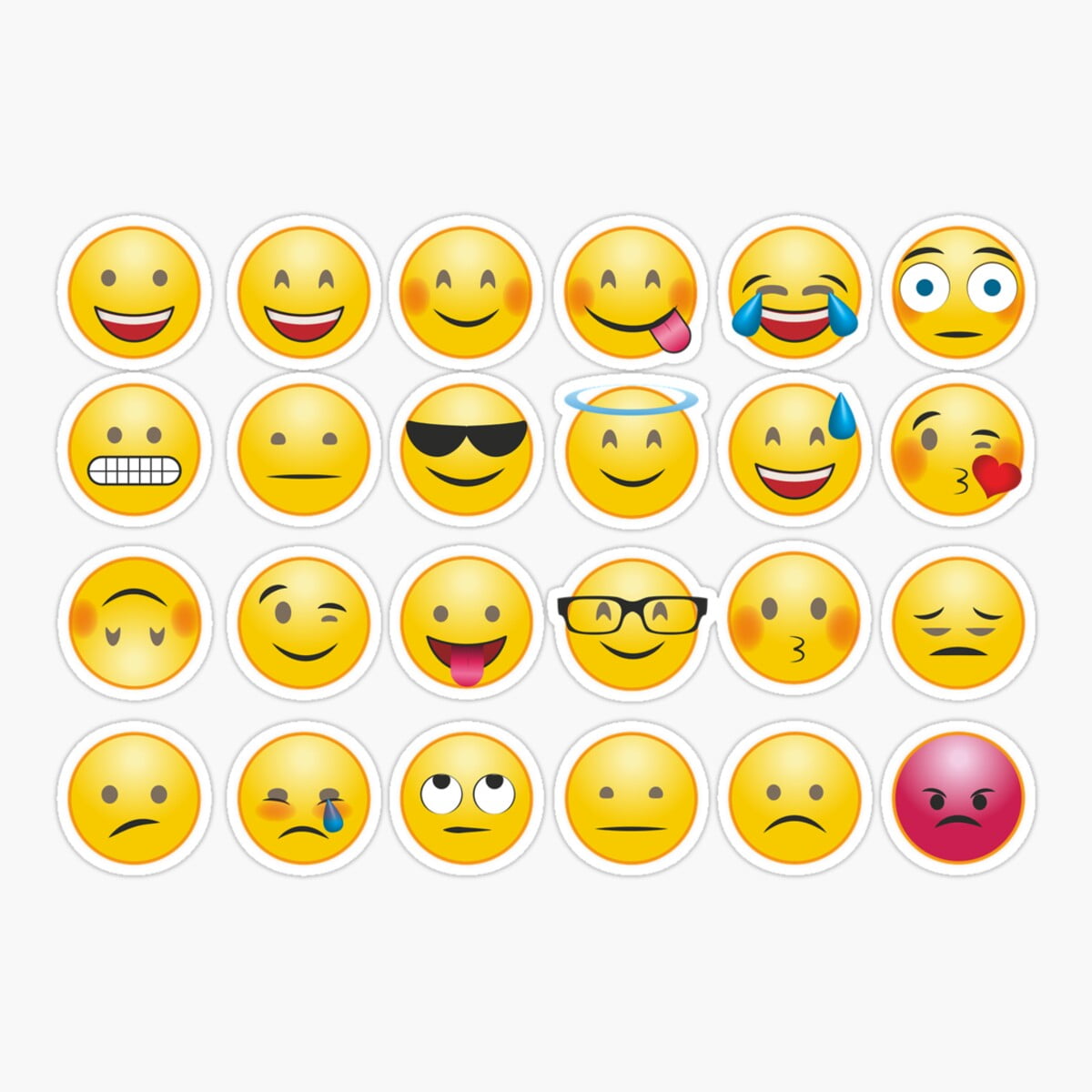 Onim Fun Emoticon Emoji Backpack Sticker, Phone Decal Water Bottle ...