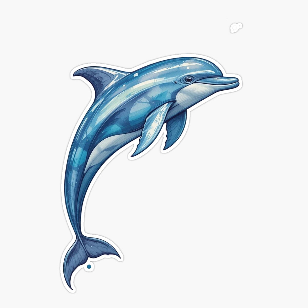 Onim Funny, Blue Dolphin. Sea World. Sticker, Phone Decal Water Bottle Stickers Car Decals ...