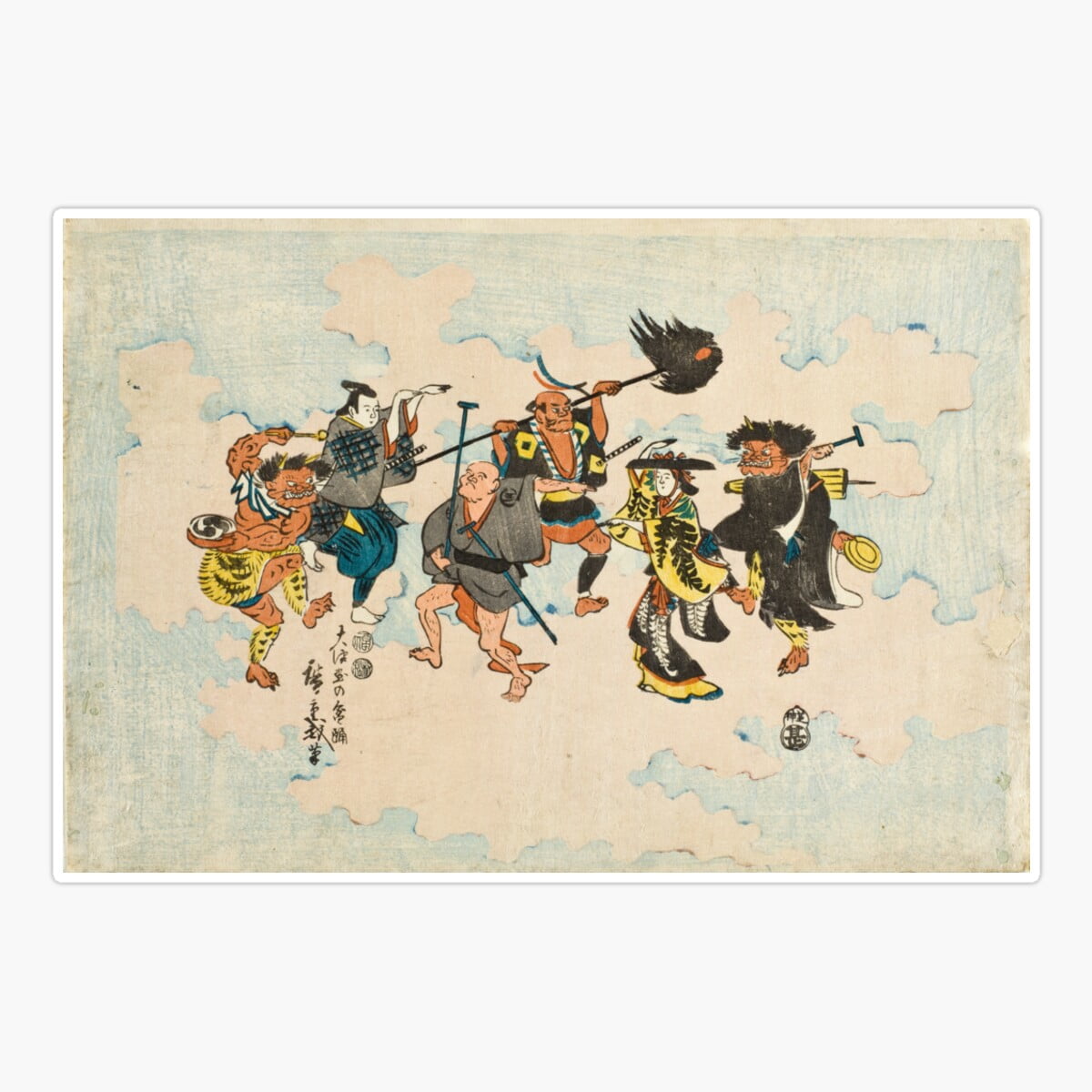 Onim Funny Dancing Japanese Characters Sticker, Phone Decal Water ...