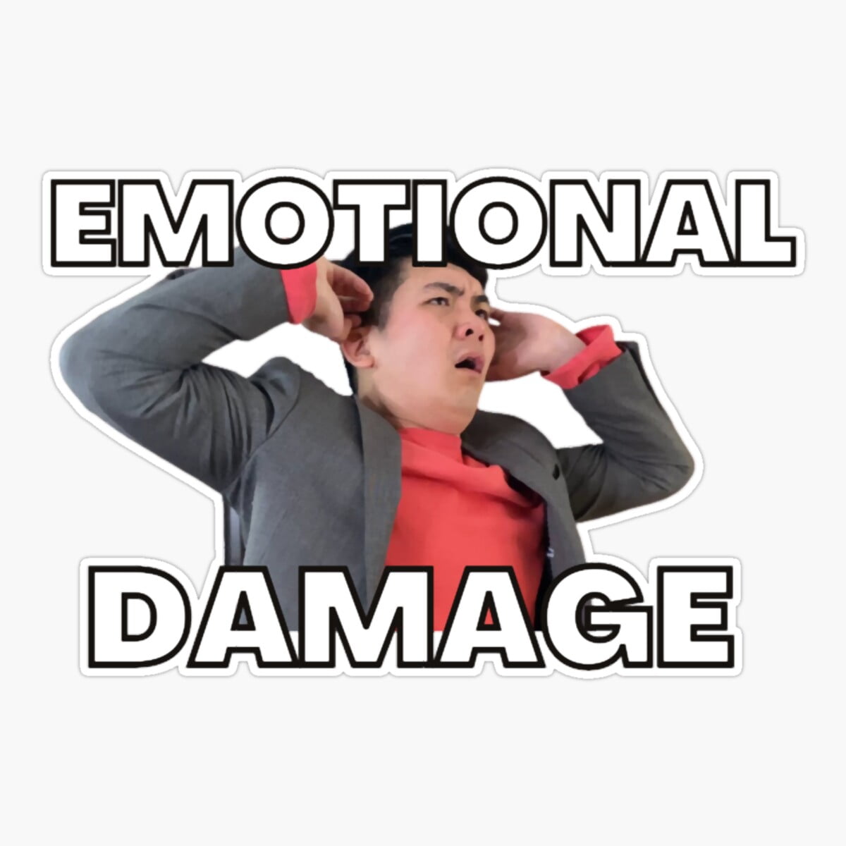 Onim Funny Emotional Damage Youtuber Sticker, Phone Decal Water Bottle ...