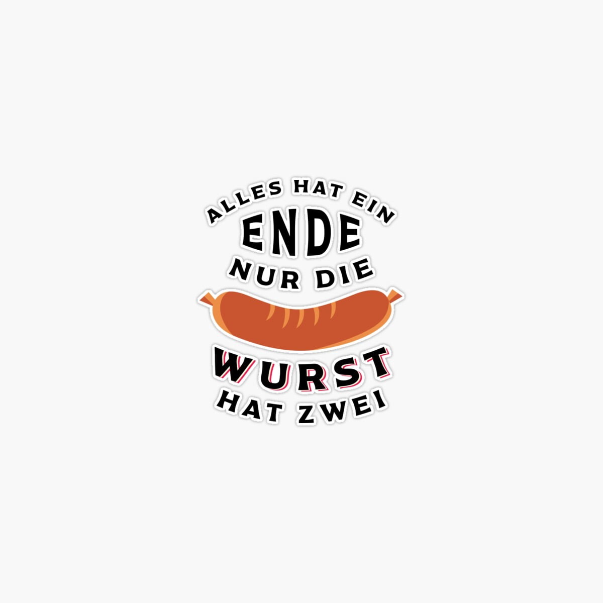Onim Funny German Wurst Sticker, Phone Decal Water Bottle Stickers Car ...
