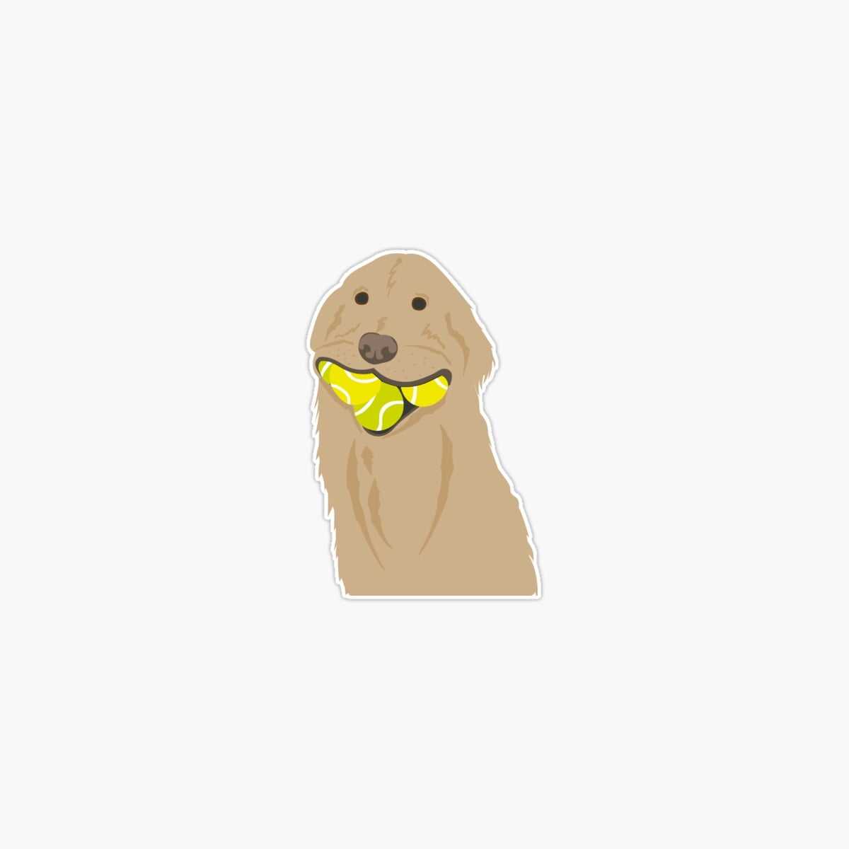 Onim Funny Golden Retriever Tennis Balls Sticker, Phone Decal Water ...
