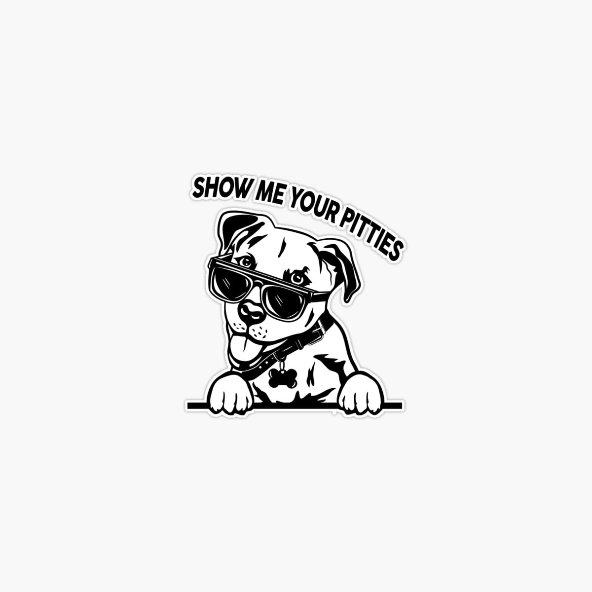 Onim Funny Pitbull - Fathers Day Gifts - Show Me Your Pitties Sticker ...