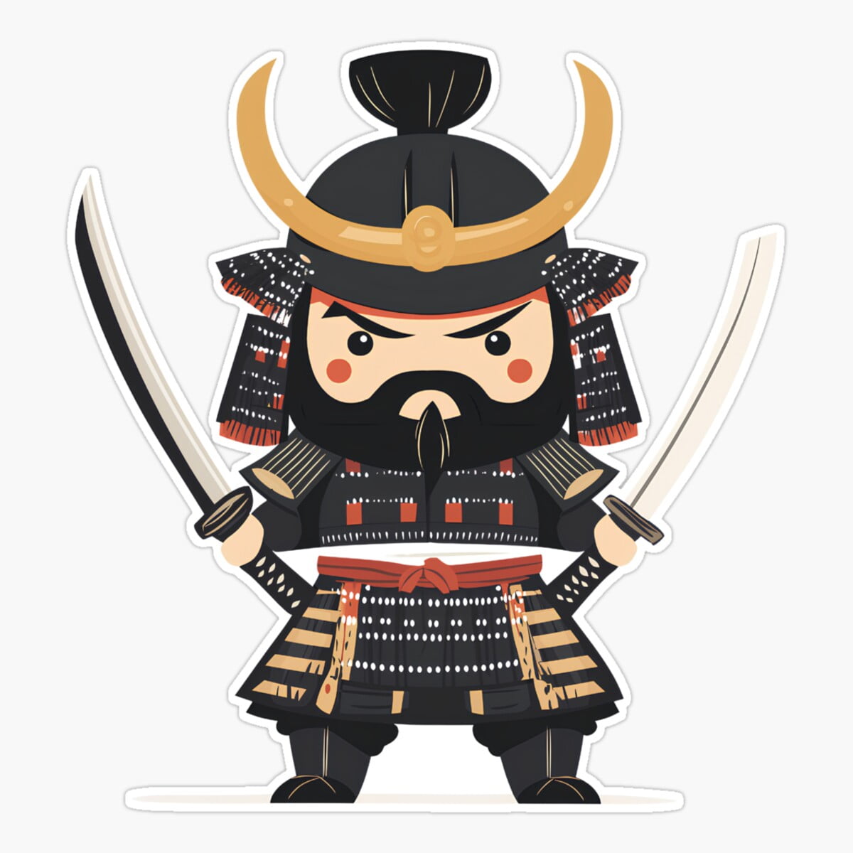Onim Funny Samurai Warrior Anime Style Sticker, Phone Decal Water ...