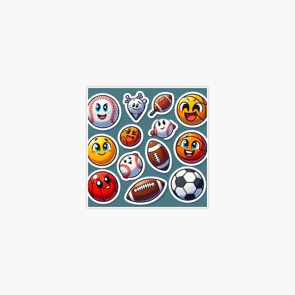 Onim Funny Sport Balls Stickers Sticker, Phone Decal Water Bottle ...