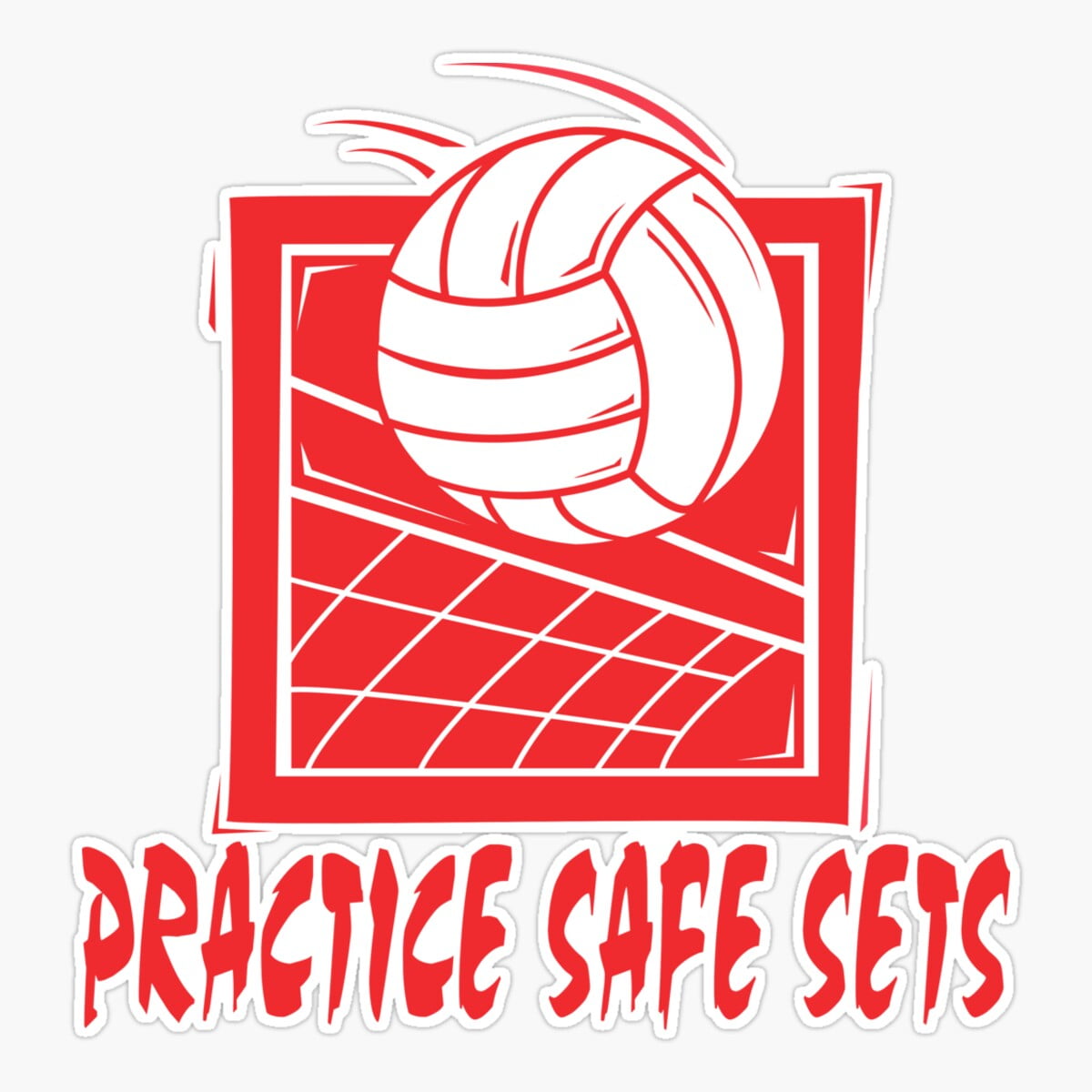Onim Funny Volleyball Practice Safe Sets Sticker, Phone Decal Water Bottle Stickers Car Decals ...