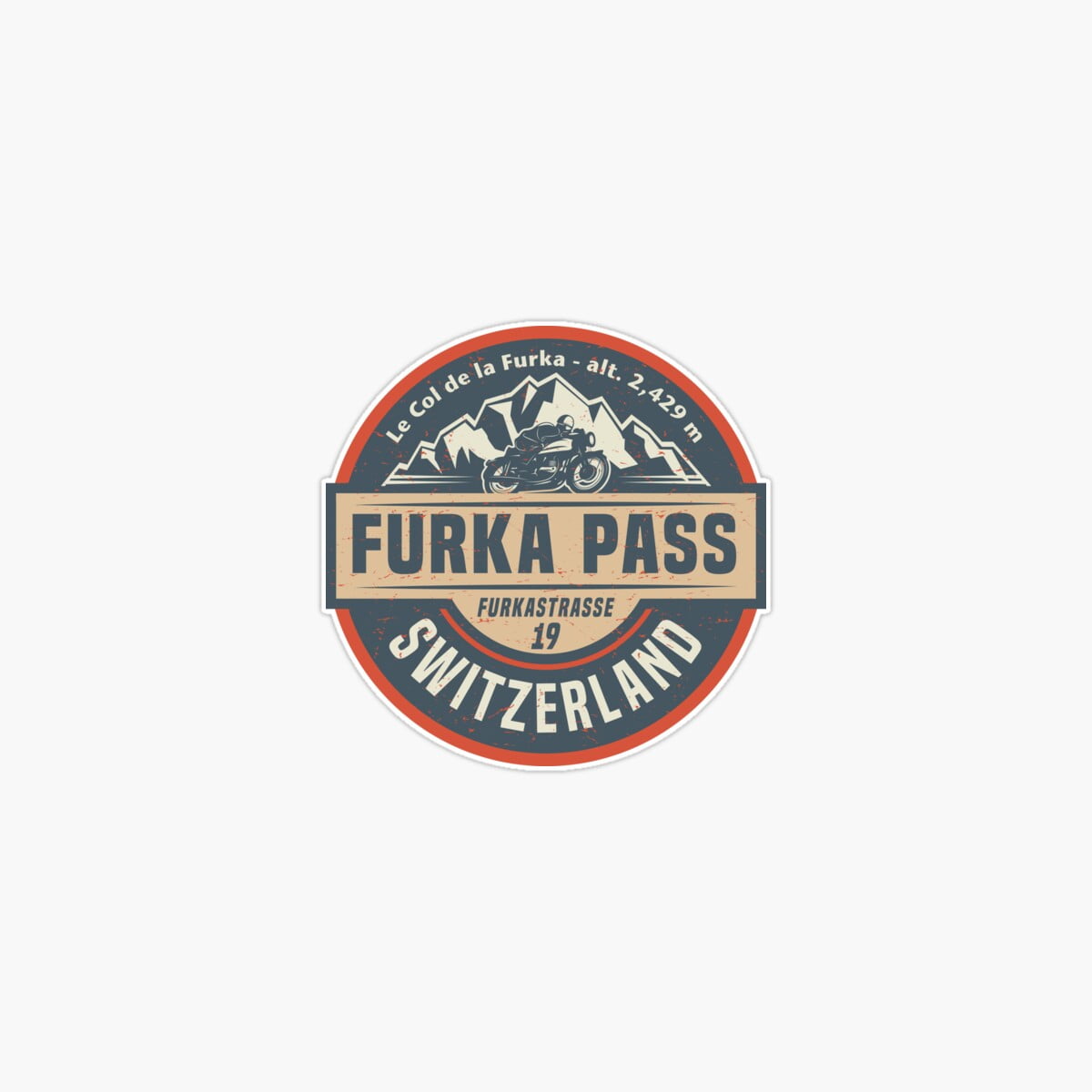 Onim Furka Pass, Switzerland Sticker, Phone Decal Water Bottle Stickers ...