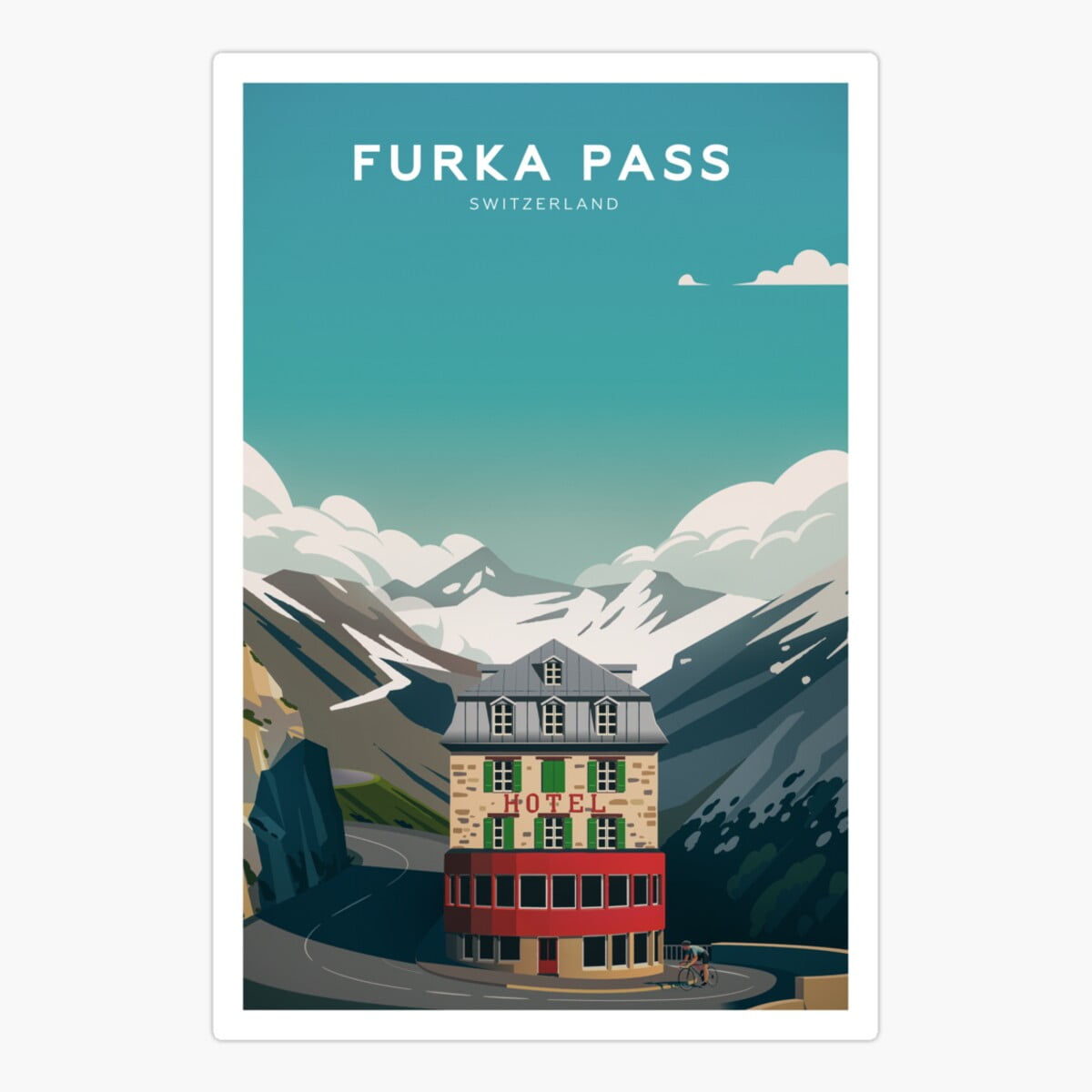 Onim Furka Pass - Switzerland Sticker, Phone Decal Water Bottle ...