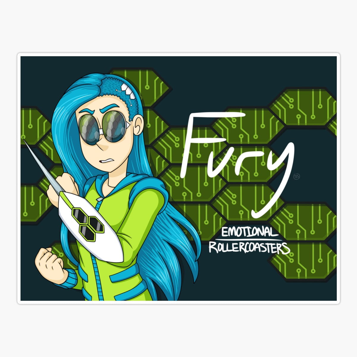 Onim Fury Erc Character Art Sticker, Phone Decal Water Bottle Stickers ...