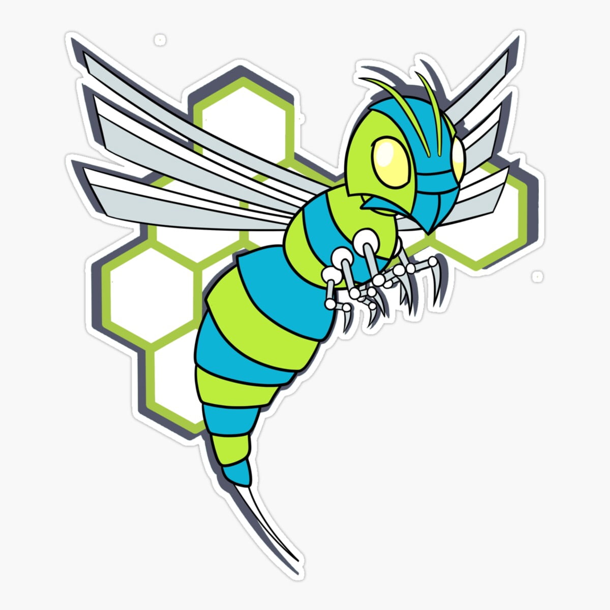 Onim Fury Hornet Cartoon Design Single Sticker, Phone Decal Water ...