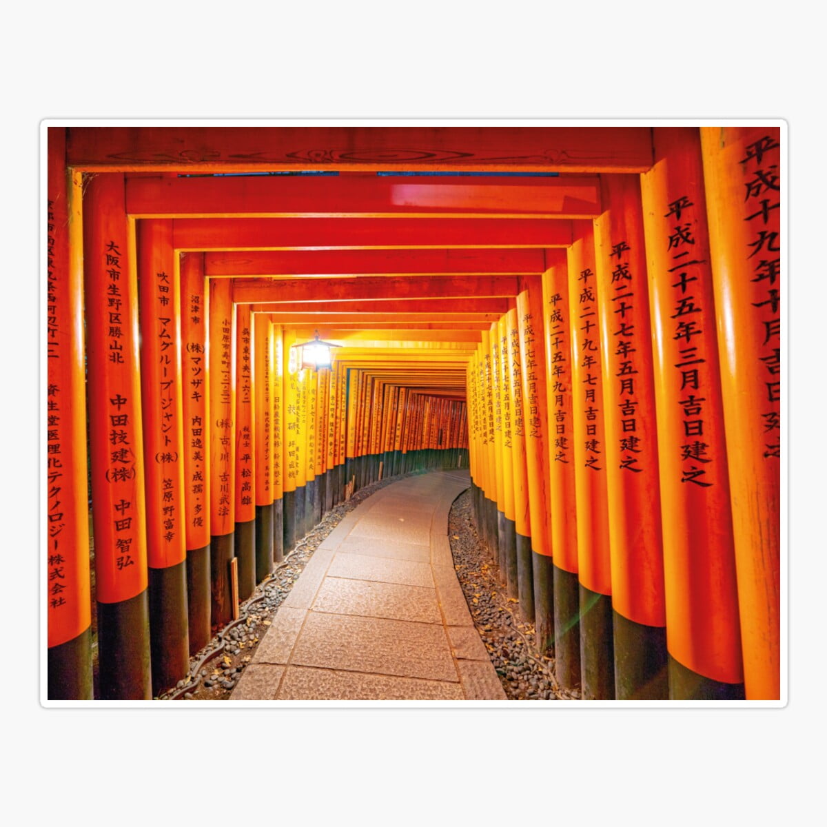 Onim Fushimi Inari At Night Sticker, Phone Decal Water Bottle Stickers ...