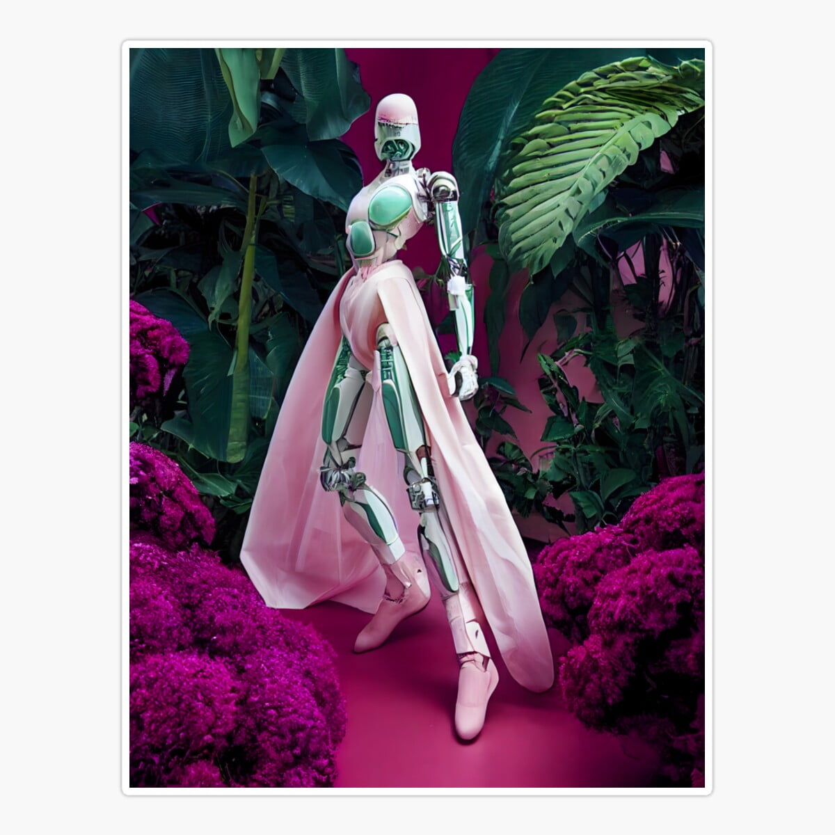 Onim Futuristic Cyborg Gardener Sticker, Phone Decal Water Bottle ...