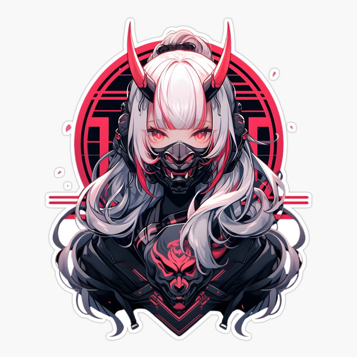 Onim Futuristic Neon Glow: Cyberpunk Anime Girl Artwork Sticker, Phone ...