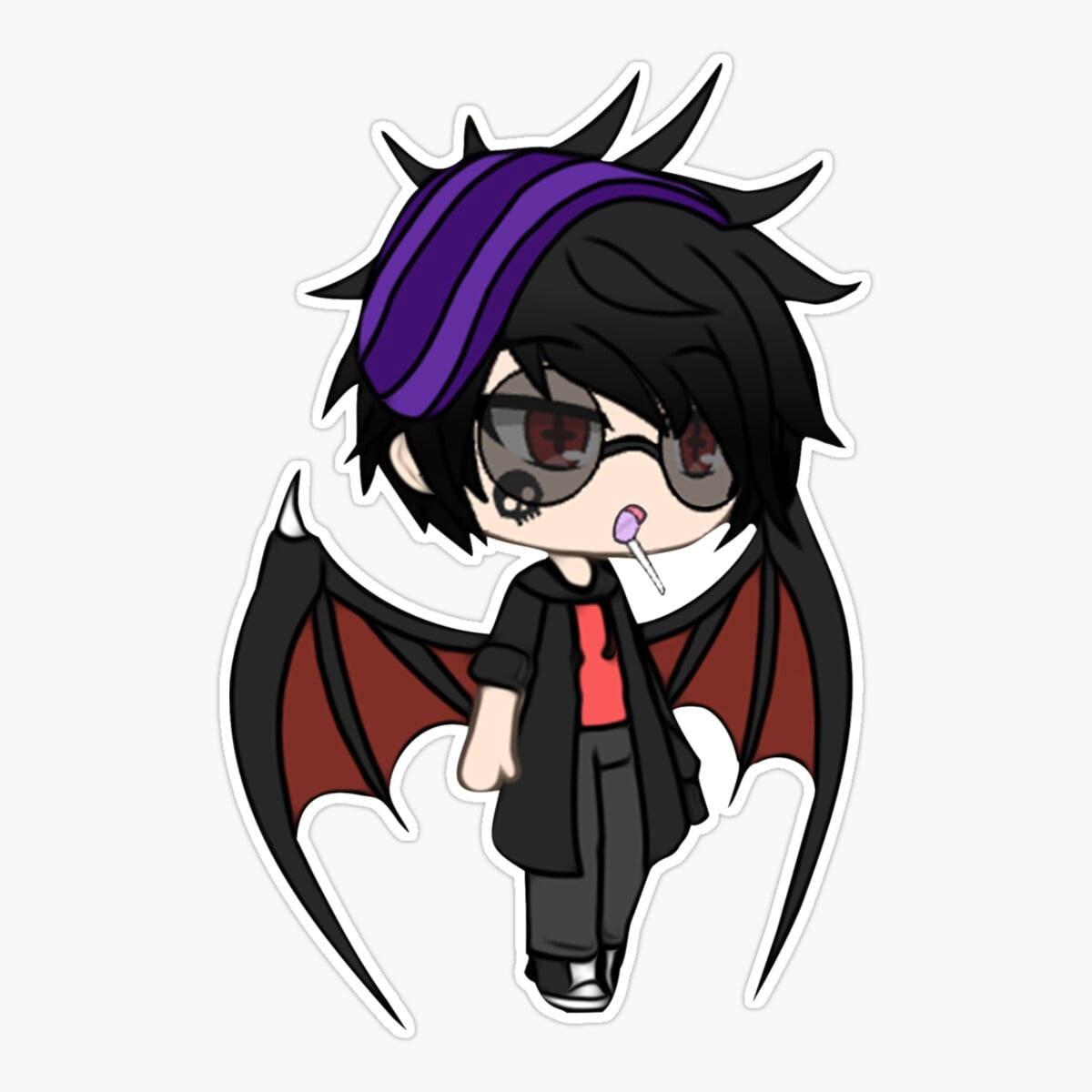 Onim Gacha Life Series - Karl Chibi Vampire Boy Sticker, Phone Decal ...