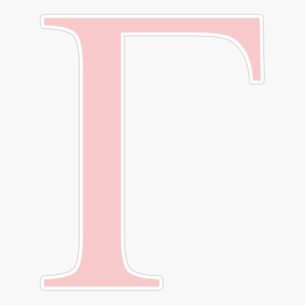 Onim Gamma- Millennial Pink Greek Letter Sticker, Phone Decal Water ...
