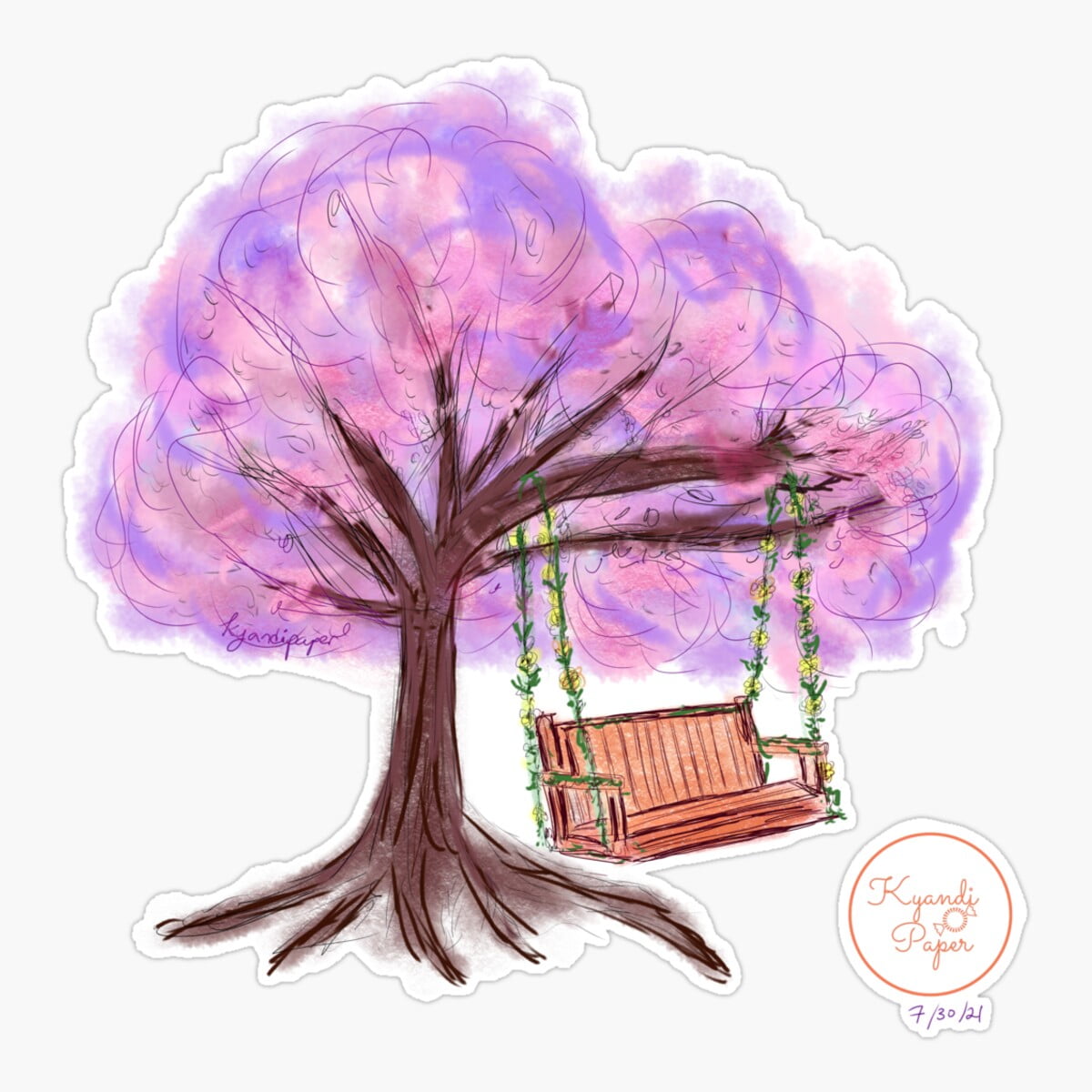 Onim Garden Swing Sticker (Kiss Cut) Sticker, Phone Decal Water Bottle ...