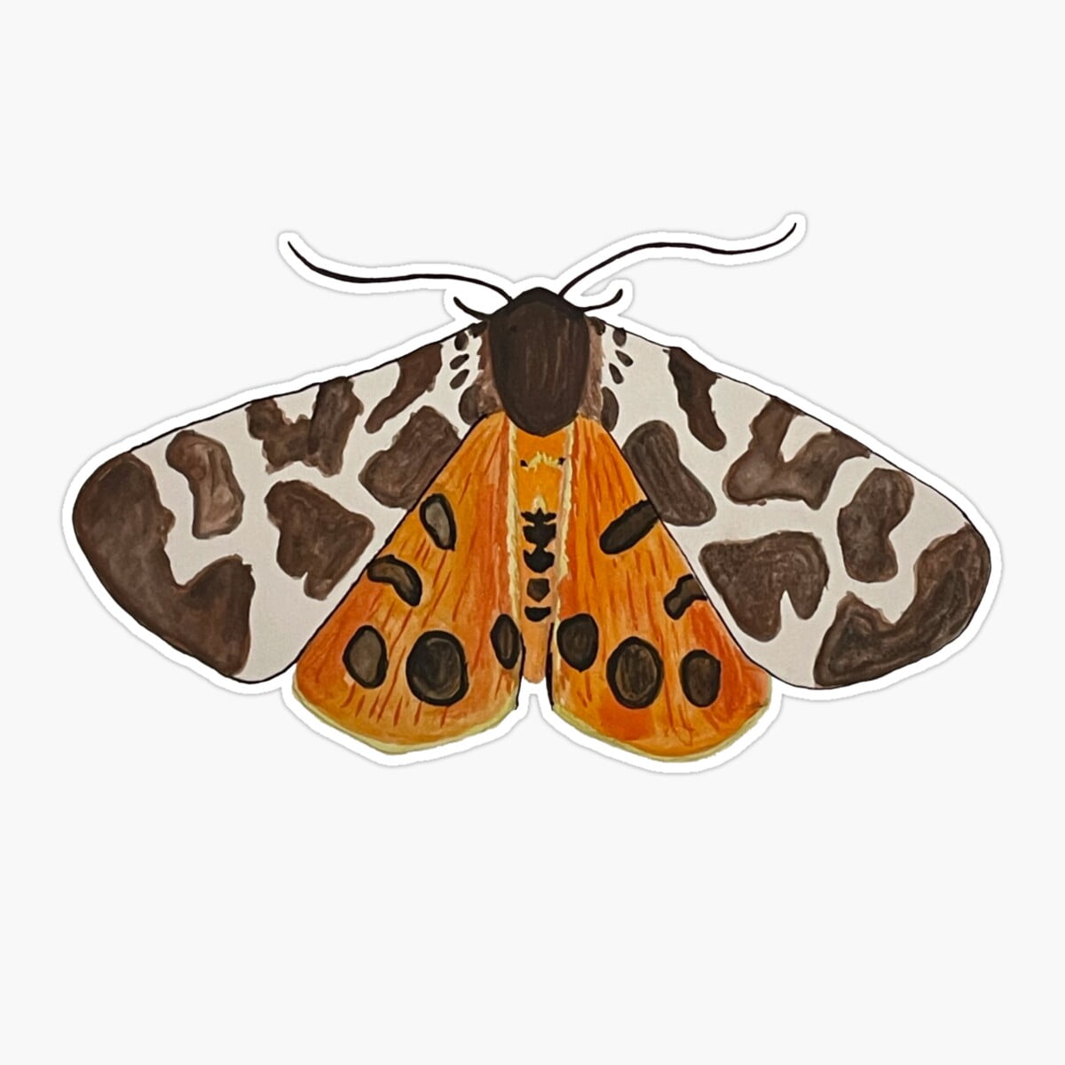Onim Garden Tiger Moth Sticker, Phone Decal Water Bottle Stickers Car ...