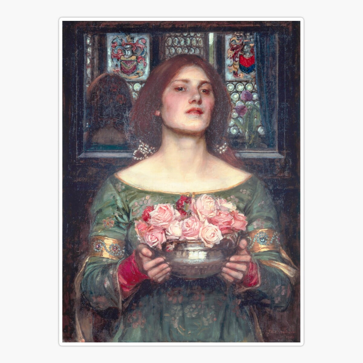 Onim Gather Ye Rosebuds While Ye May By John William Waterhouse Sticker ...
