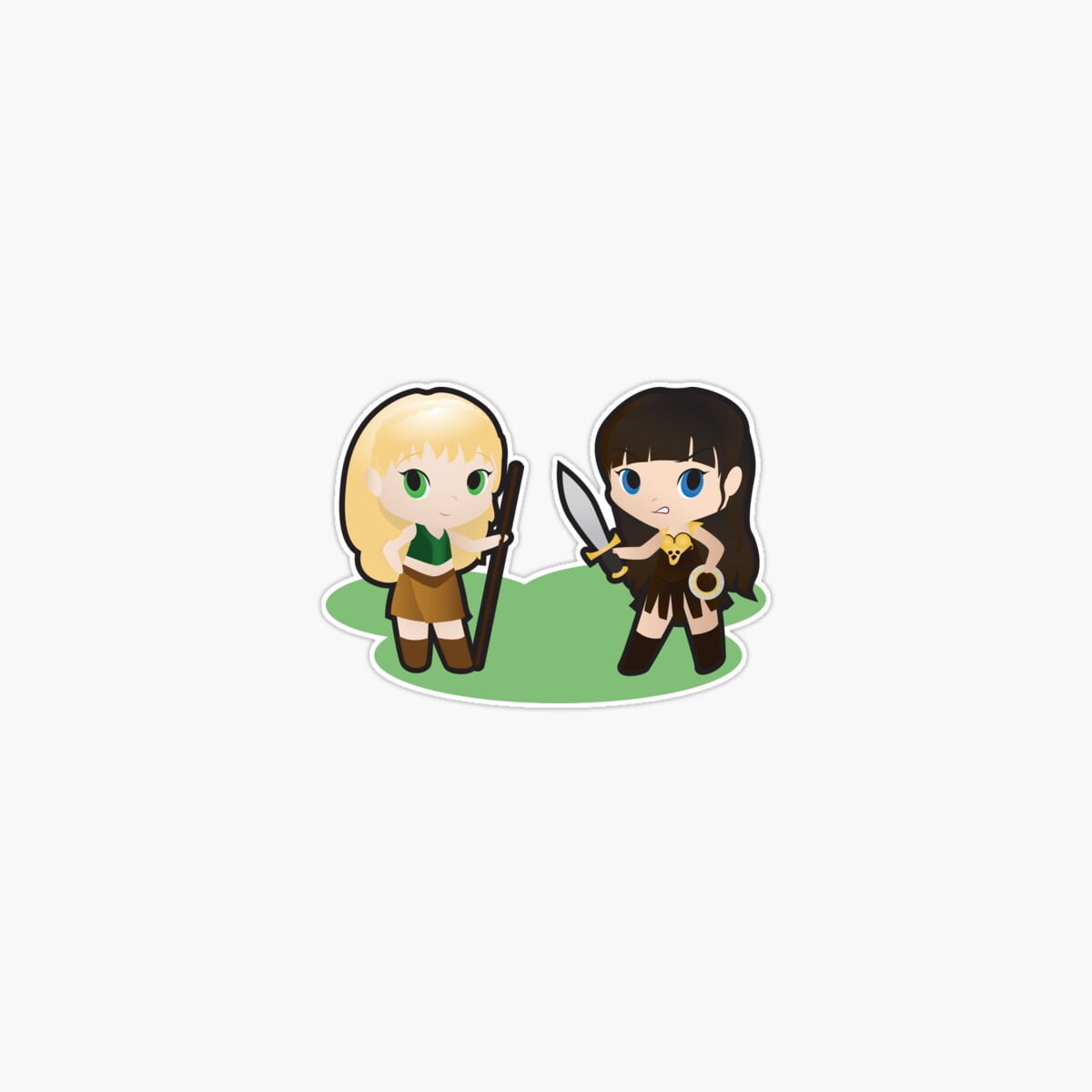 Onim Geek Babies: Xena & Gabrielle Sticker - Walmart.com