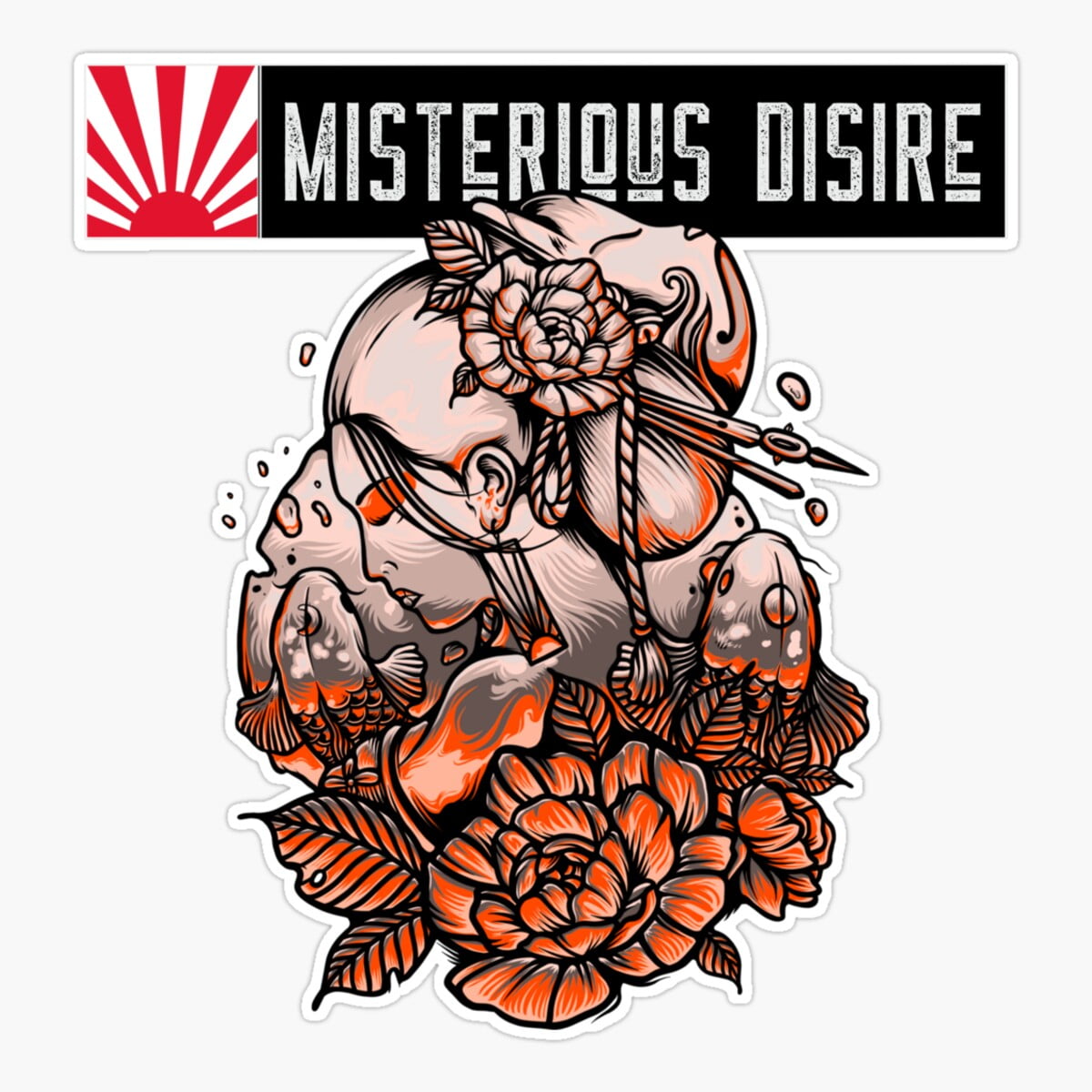 Onim Geisha - Japanese Icons Sticker, Phone Decal Water Bottle Stickers ...