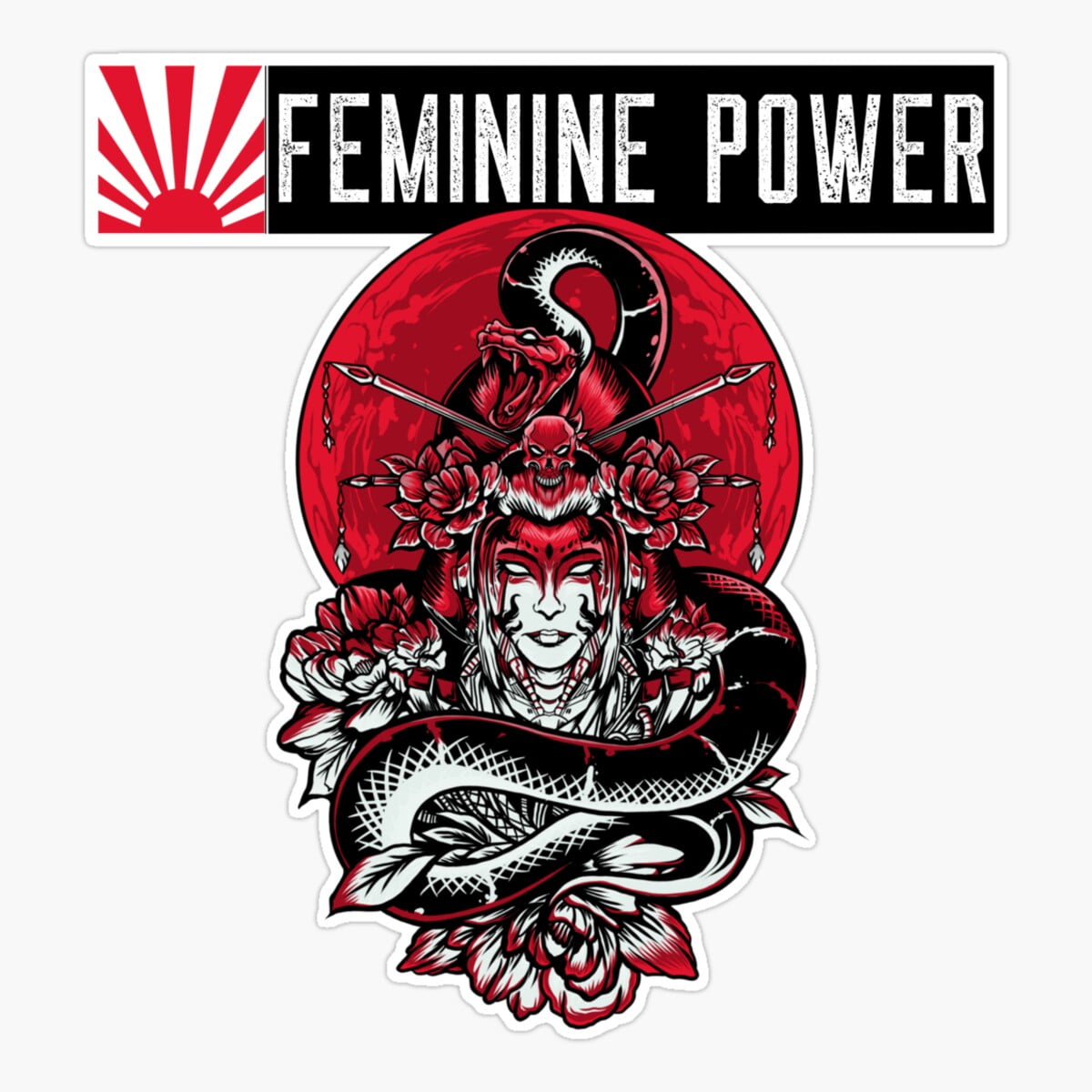 Onim Geisha - Japanese Icons Sticker, Phone Decal Water Bottle Stickers ...