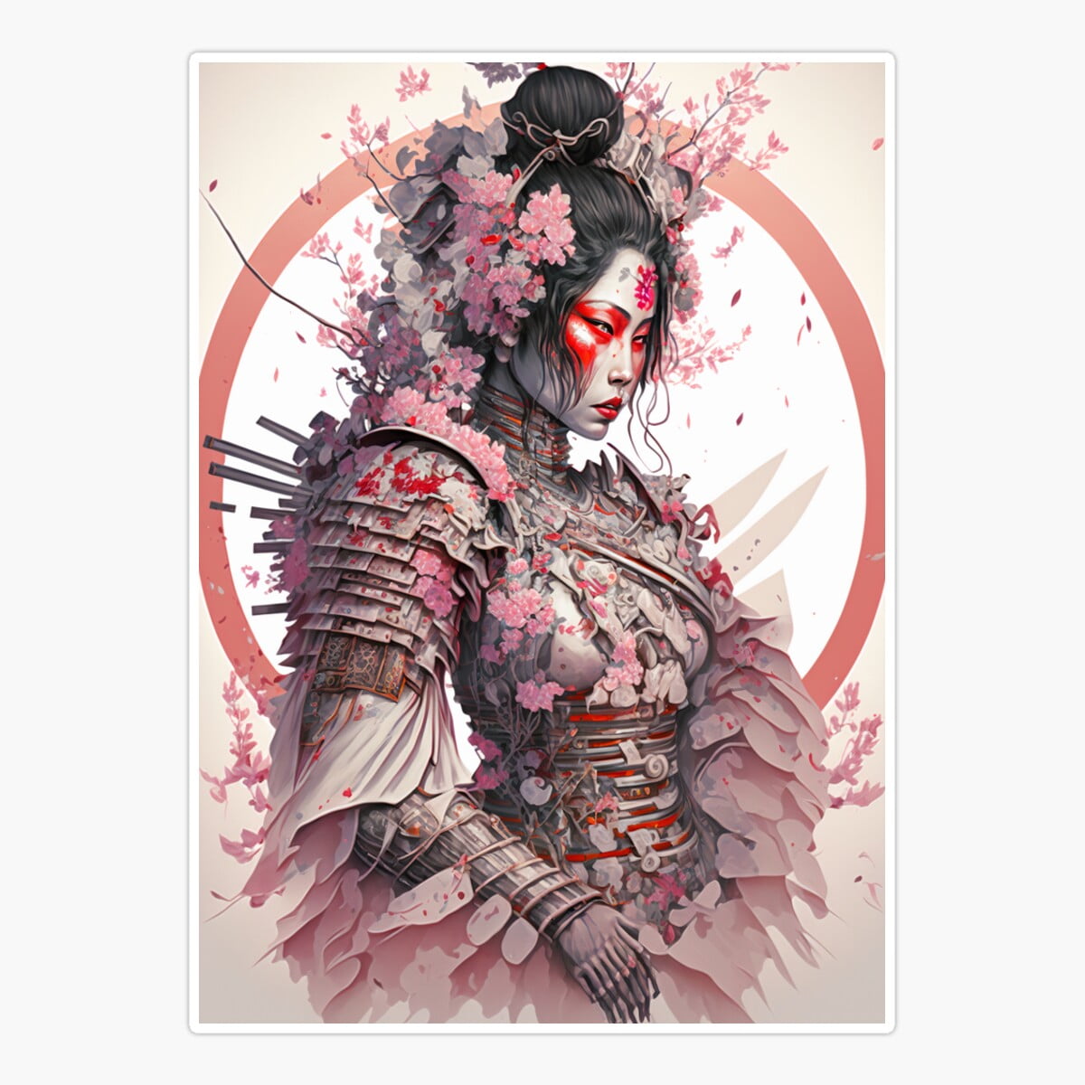 Onim Geisha Samurai Sticker, Phone Decal Water Bottle Stickers Car Decals, Funny Birthday Gift ...