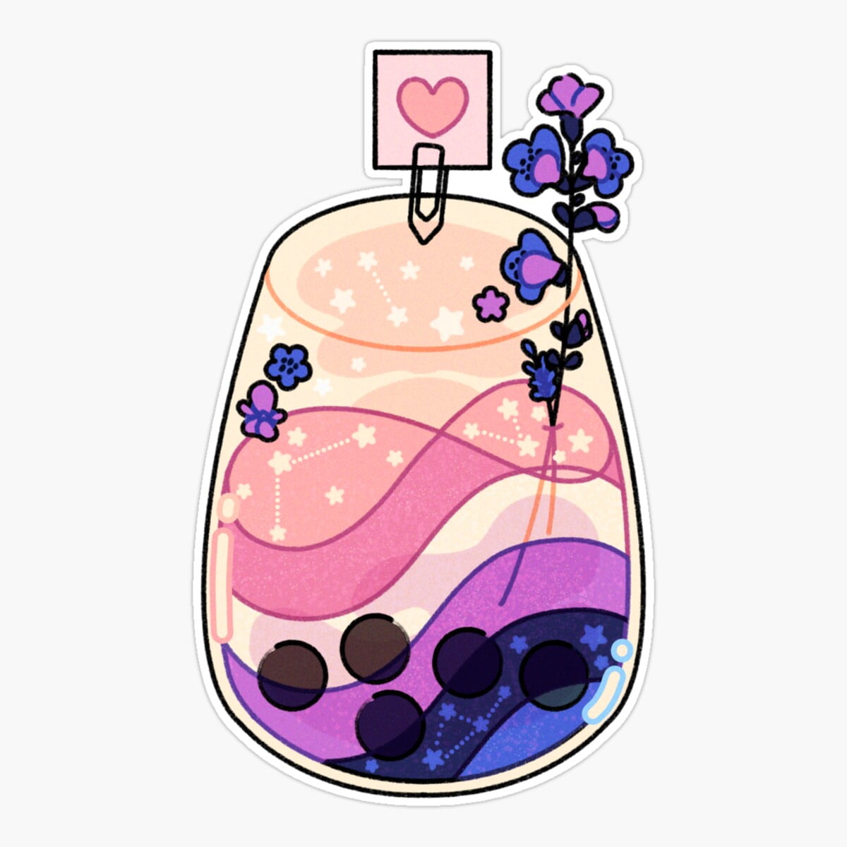 Onim Gender Fluid Cocktail Sticker, Phone Decal Water Bottle Stickers ...