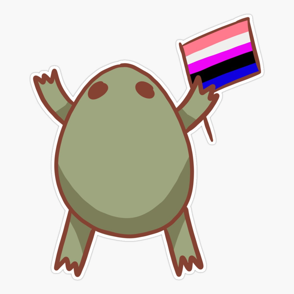 Onim Genderfluid Frog Sticker, Phone Decal Water Bottle Stickers Car ...
