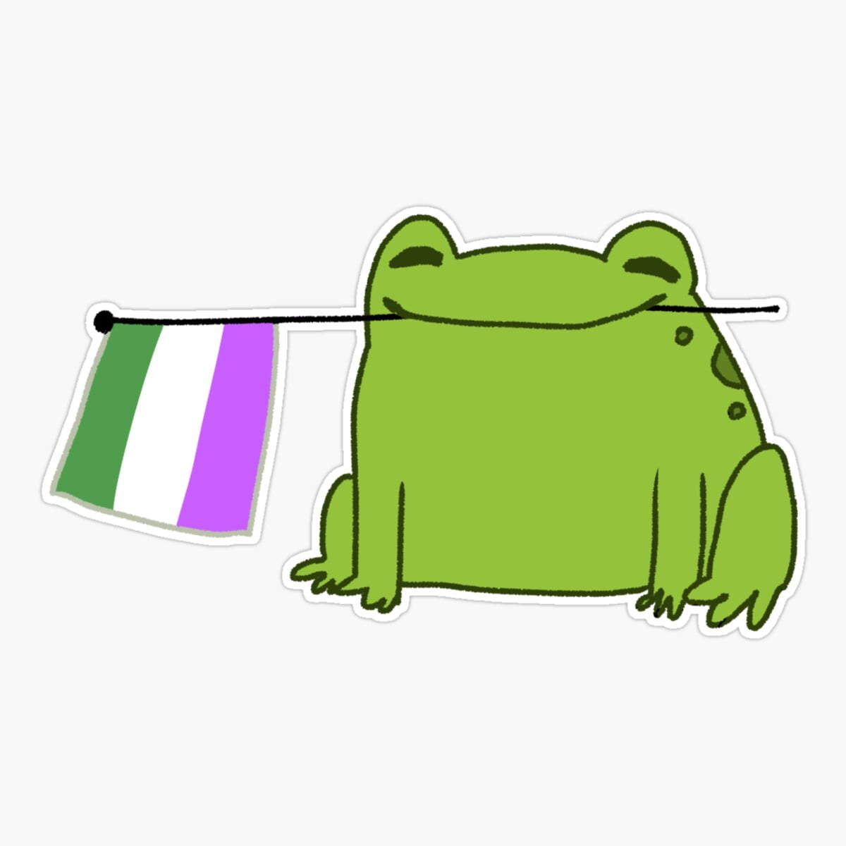 Onim Genderqueer Pride Frog Sticker, Phone Decal Water Bottle Stickers ...
