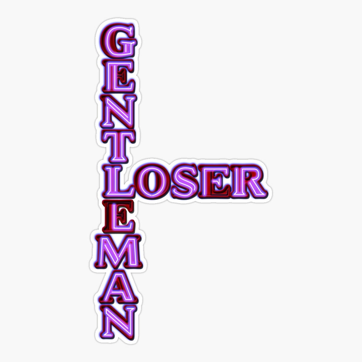 Onim Gentleman Loser Sticker, Phone Decal Water Bottle Stickers Car ...
